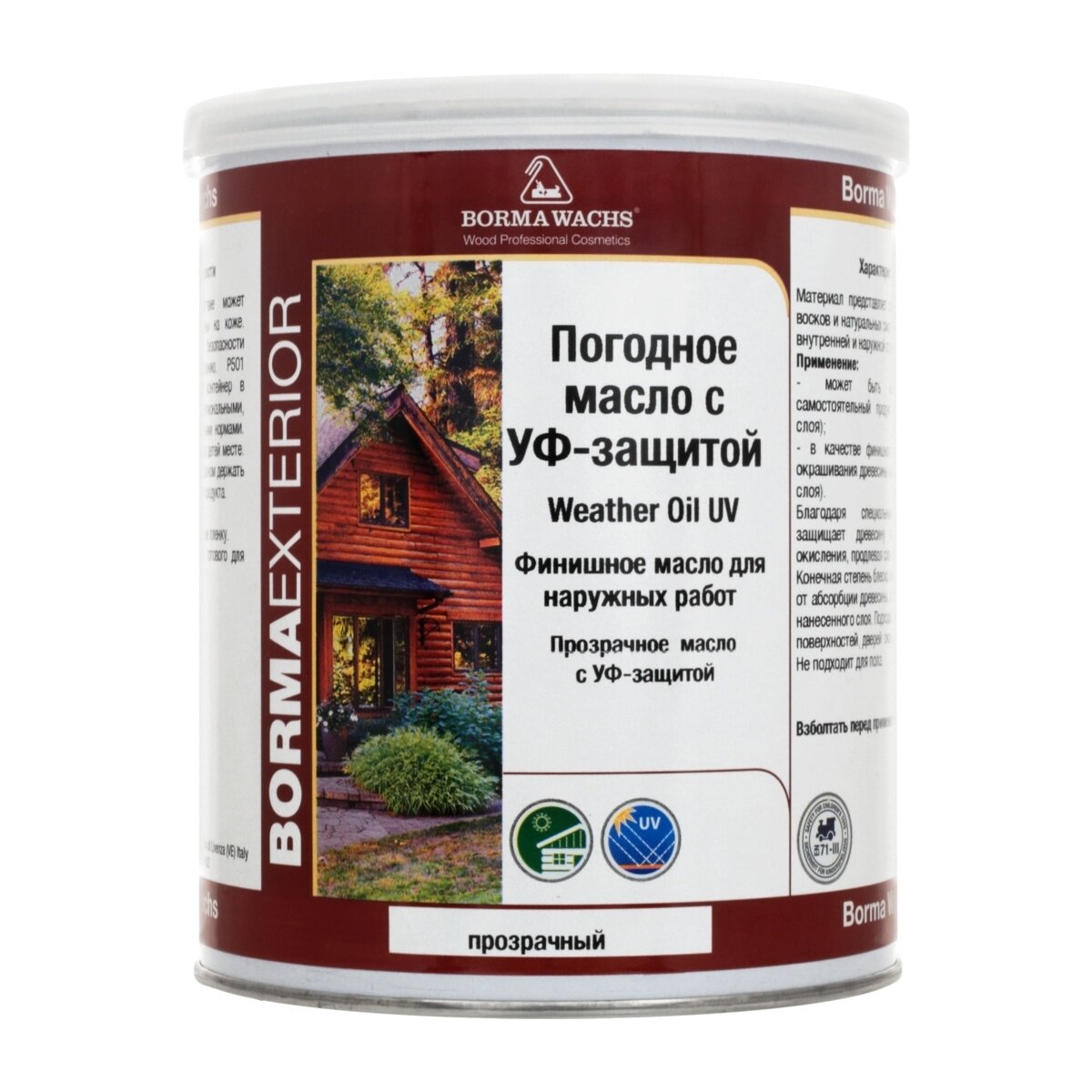 BORMA WACHS (Борма) Масло для наружных работ WEATHER OIL UV, 1л, 3933. UV