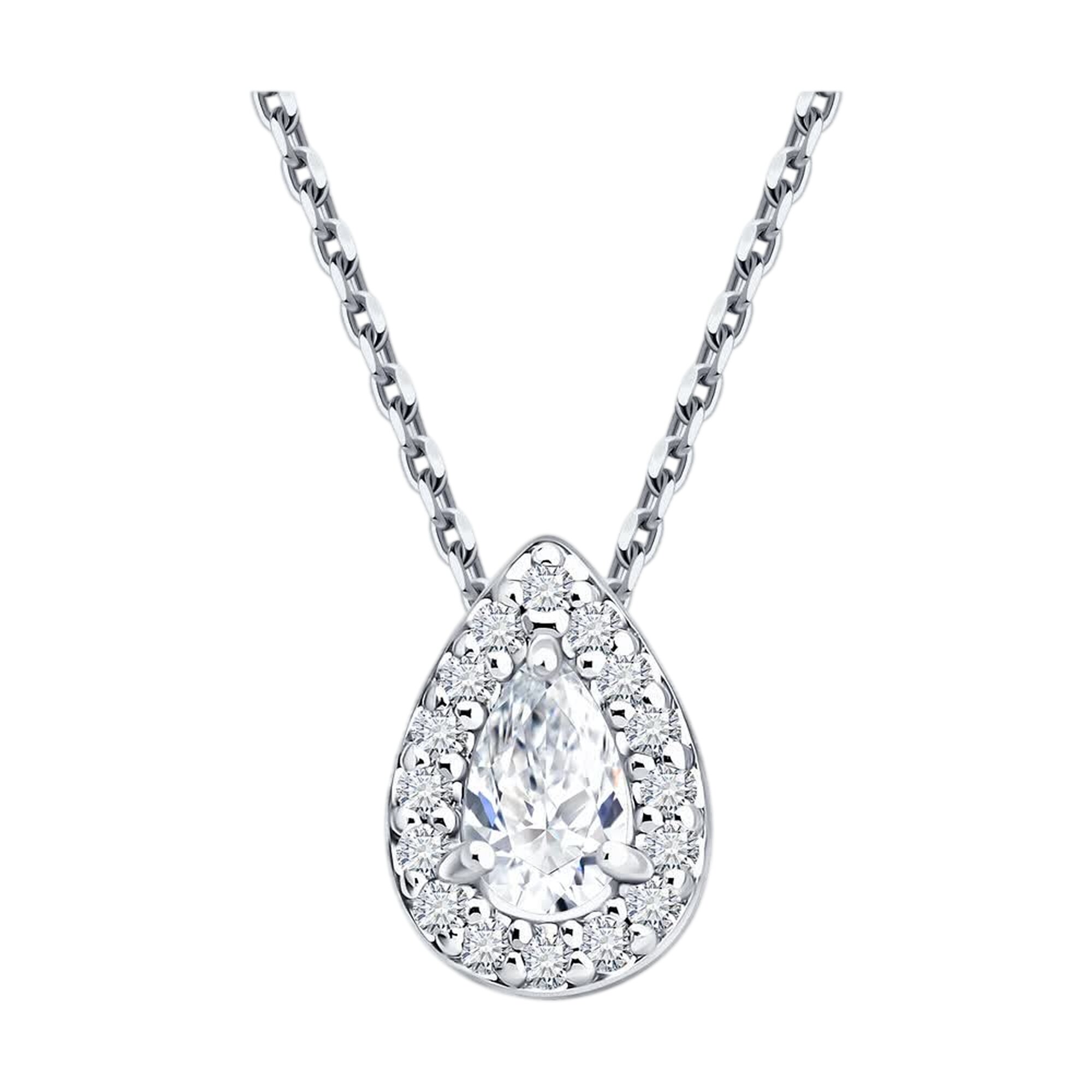 Подвеска, серебро, 925 проба, родирование, бриллиант выращенный