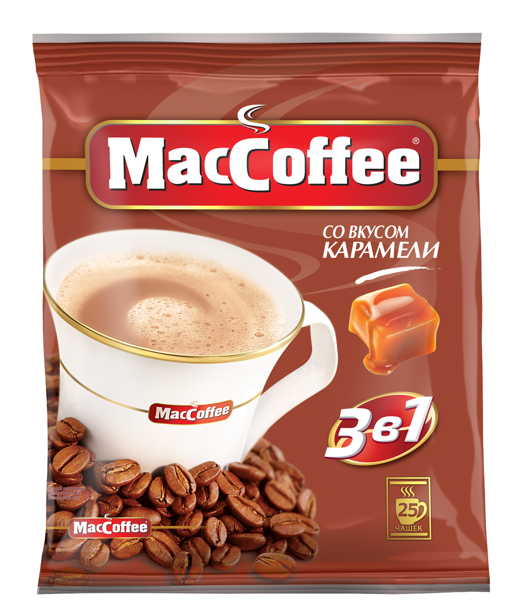 Кофейный напиток MacCoffee 3в1 со вкусом карамели растворимый 25шт х 18г