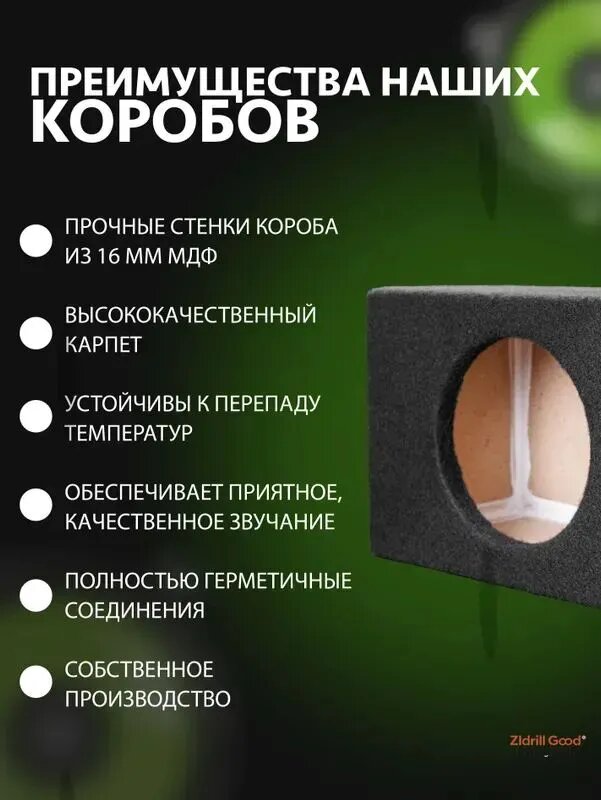 BASSBOX Колонки автомобильные. Универсальный короб для акустики, качественный звук в автомобиле. Карпет, цвет черный