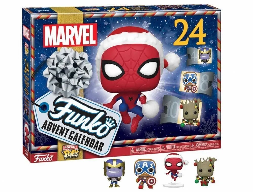 Новогодние подарки Адвент-календарь Funko Pop на 24 дня Рождества от Marvel
