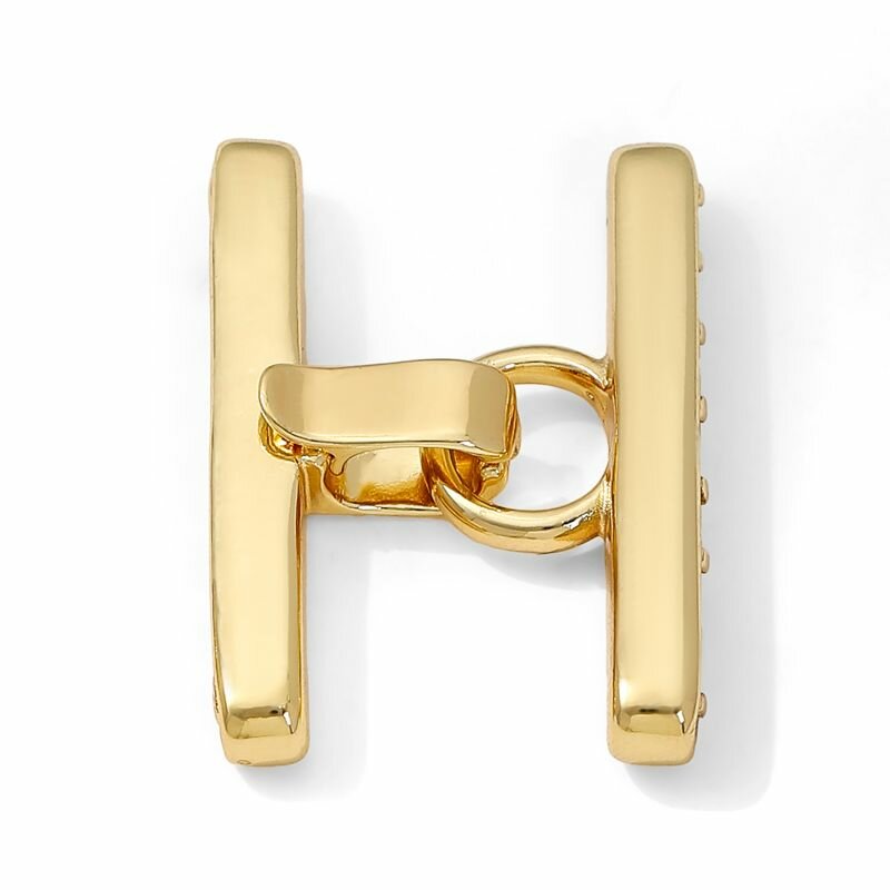 Декоративная застёжка для колье (фермуар), замки для бижутерии,1 шт, фурнитура для украшений, латунь, позолота 18K