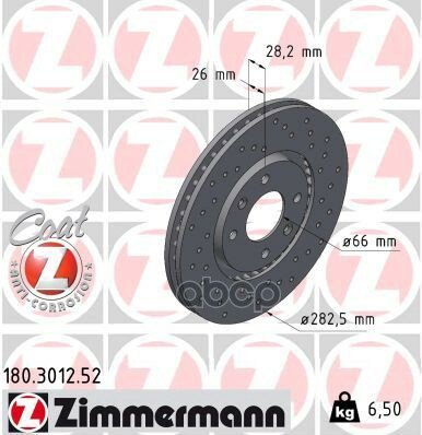 Тормозной диск Zimmermann 180301252 Peugeot 406, Citroen Xantia
