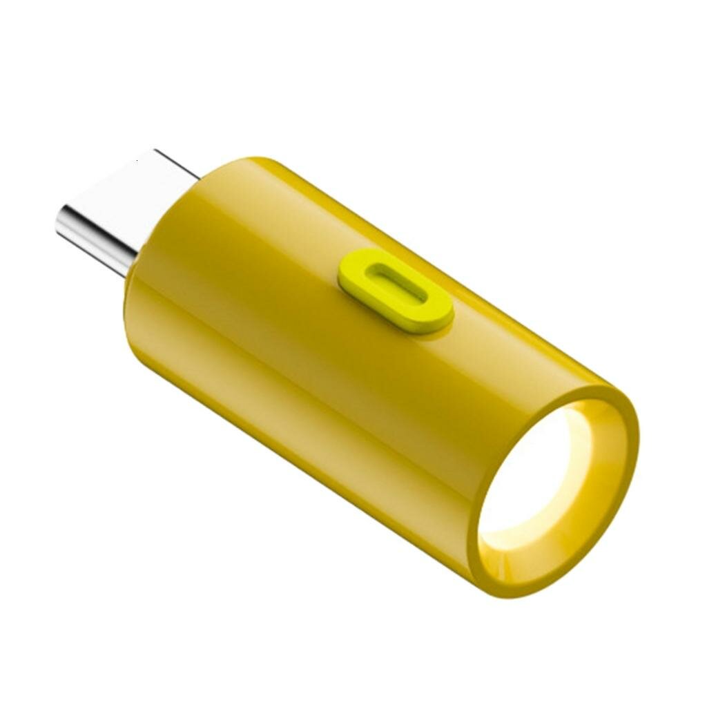 Светодиодный фонарик USB-C, Желтый - Тип C Мужской