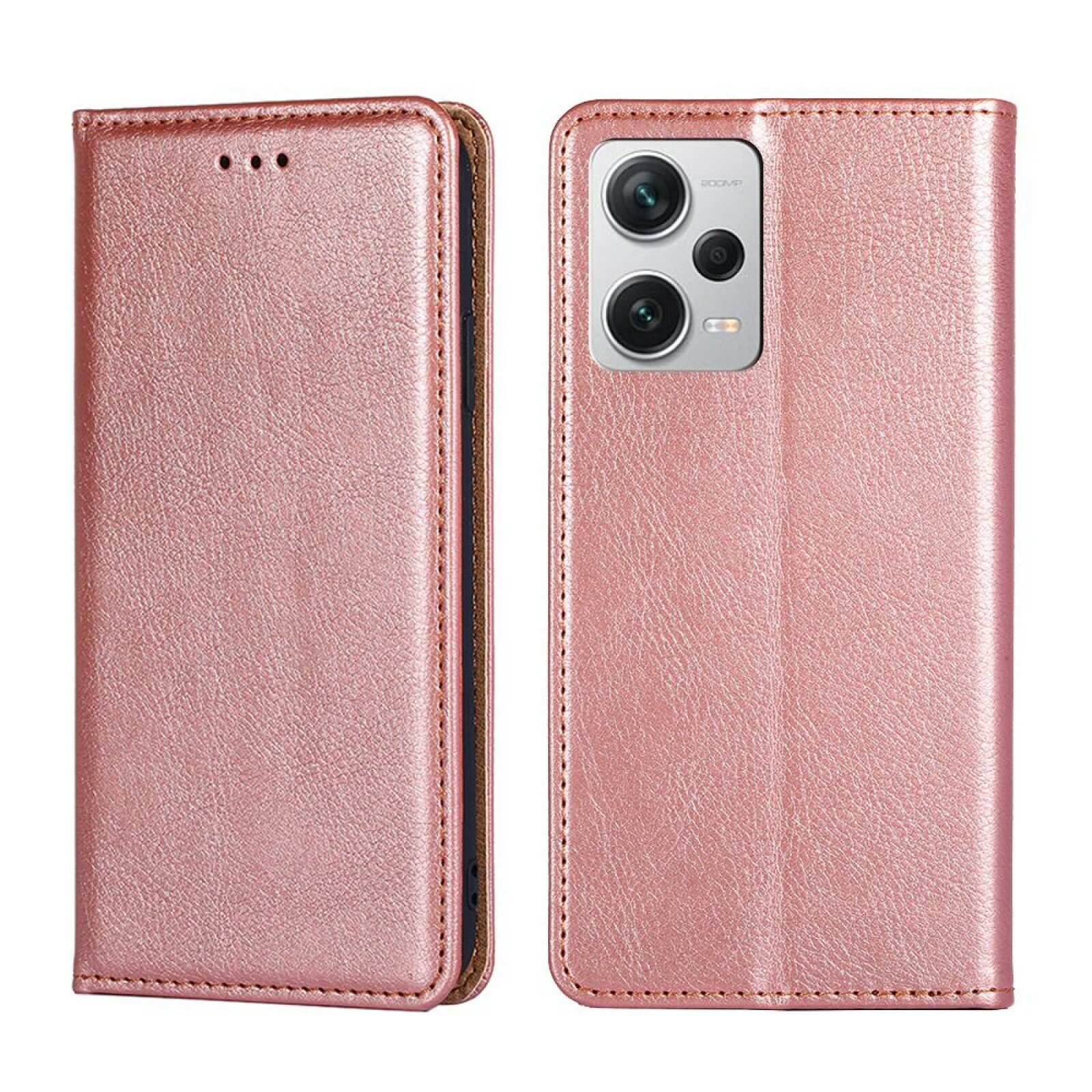Чехол-книжка MyPads для Xiaomi Redmi Note 12 Pro+ розовый из искусственной кожи с слотами для карт