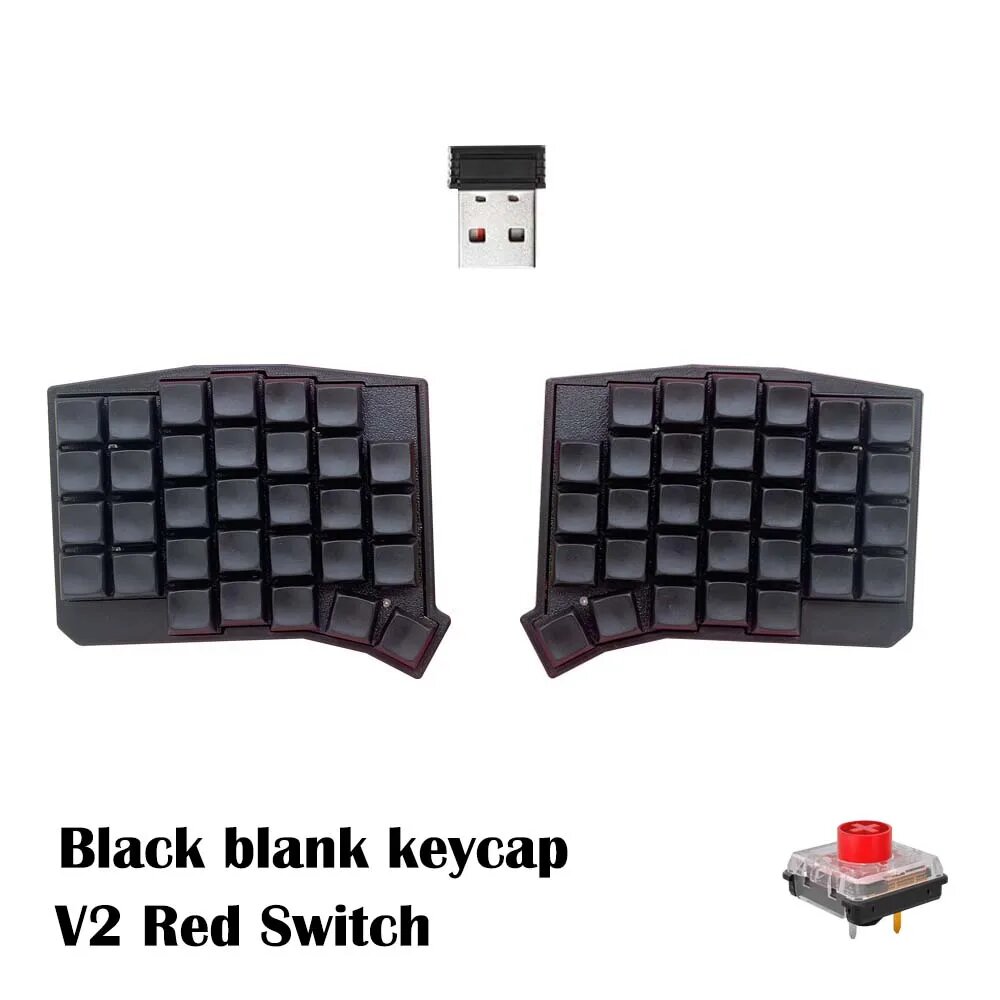 Choc Sofle низкопрофильная механическая клавиатура 2.4G Black Blank V2 red