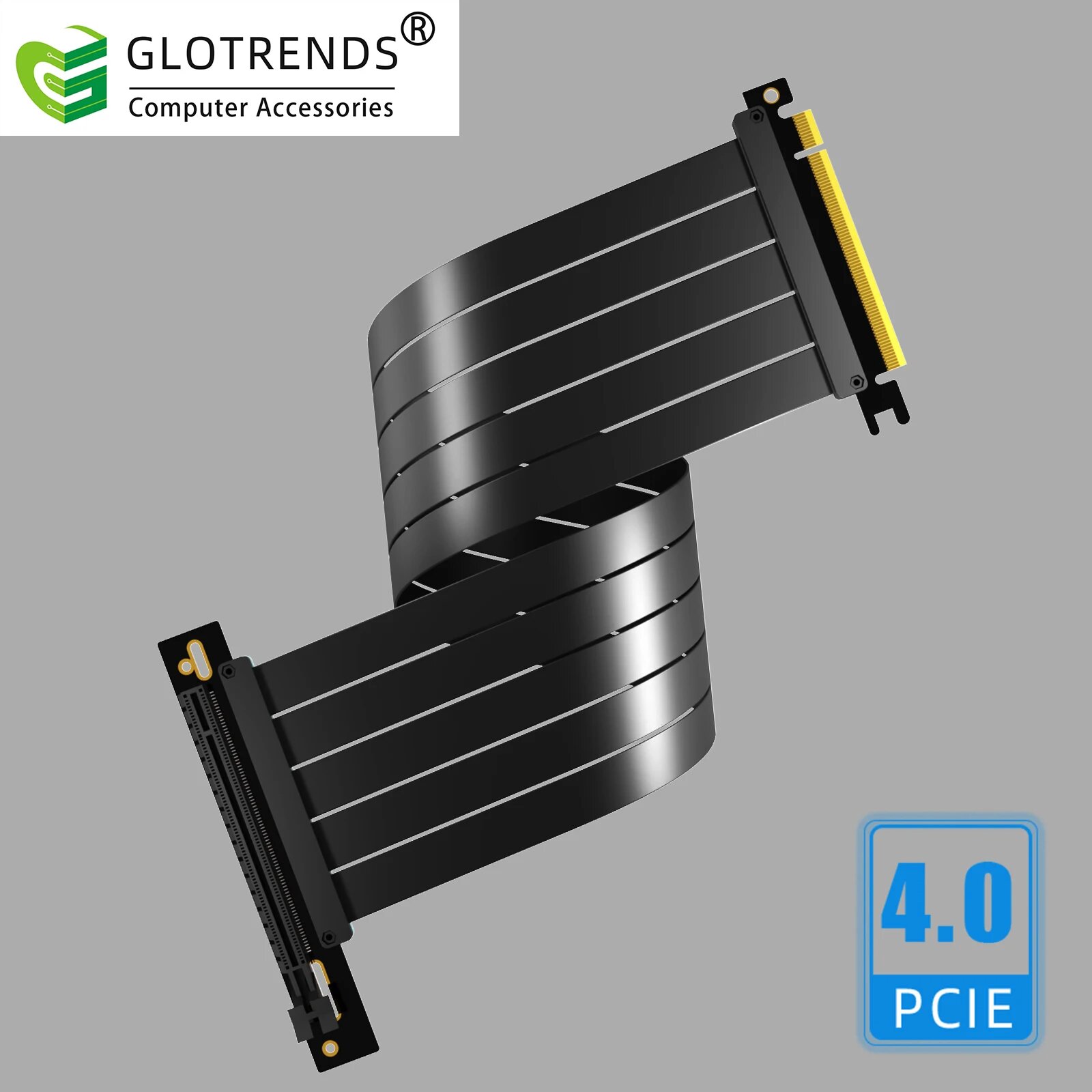 Кабель-райзер PCIe 4.0, совместимый с графическими процессорами PCIe 4.0/3.0, такими как GeForce RTX 40/30 Series и AMD Radeon RX7000/RX6000 Series
