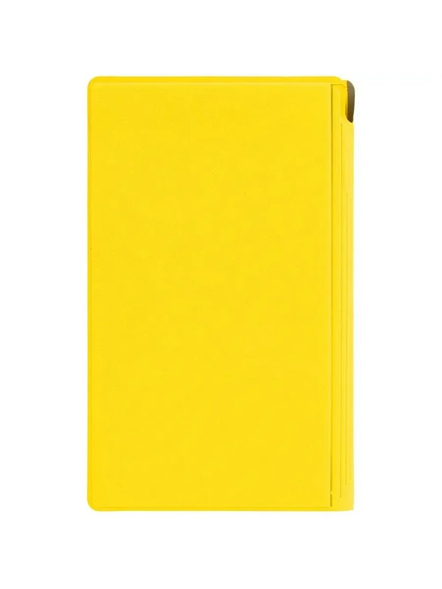 Яркий желтый блокнот с карманами и перфорацией