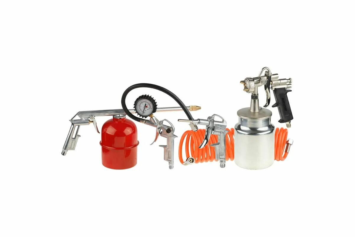 Набор пневмоинструмента универсальный (краскопульт с нижним бачком) ORION-5S 5 предметов, STAYER , 06487-H5