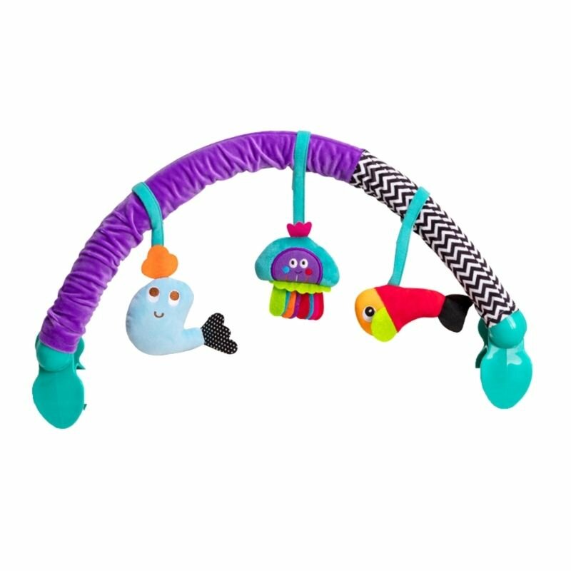 (1 шт.) Клипса-мобиль для кроватки/коляски, музыкальная игрушка с шуршащими элементами - осьминог