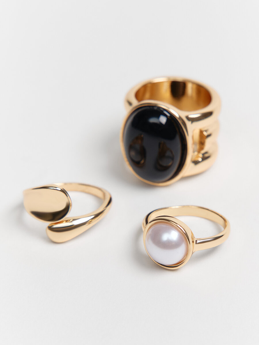 Набор колец, искусственный камень