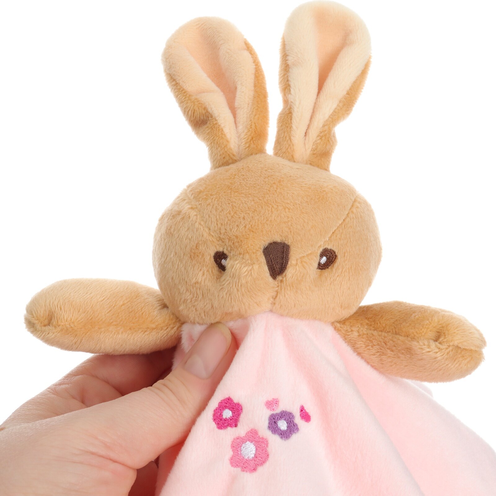 Комфортер - игрушка для сна новорожденных, M&B «Зайка», погремушка, прорезыватель, розовый