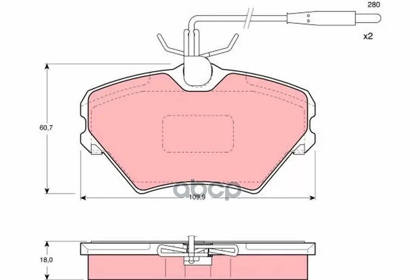 Колодки тормозные передние 1993-01 Уценка нетоварный вид упаковки, колодки LUCAS TRW арт. GDB1087
