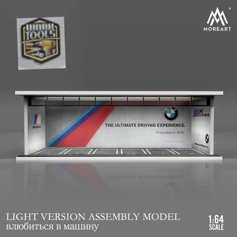 1 мл meiduoxing(moreart) Диорама гараж с подсветкой для машинок для моделей 1:64, Porsche BMW NISSAN RWB BMW HKS ADVAN, Игрушечный гараж, парковка для машинок