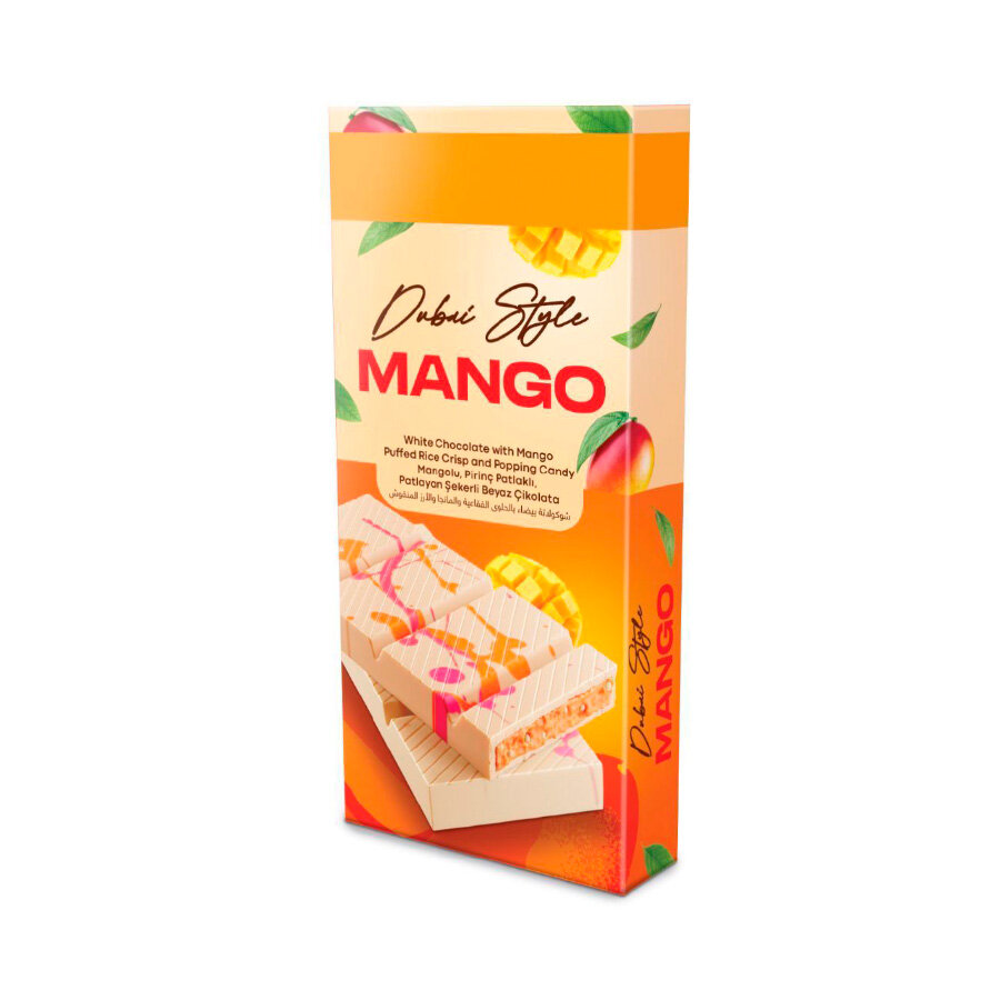 Шоколад ELVAN Dubai Style Mango Белый с манго и воздушным рисом 200г