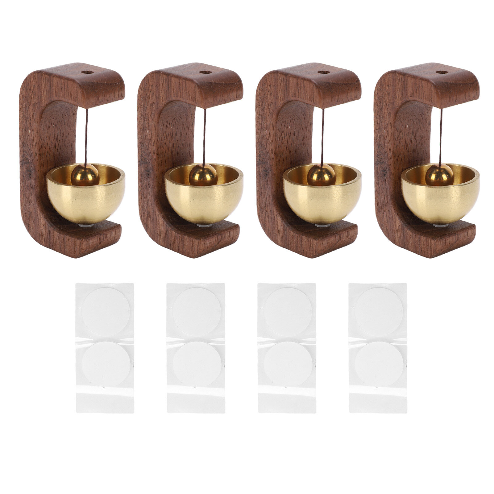 4шт Магнитные Колокольчики Лавочников для Открывания Двери Старинные Деревянные Ветряные Колокольчики Дверной Звонок Переднее Крыльцо Садовый Холодильник C-Образной Формы