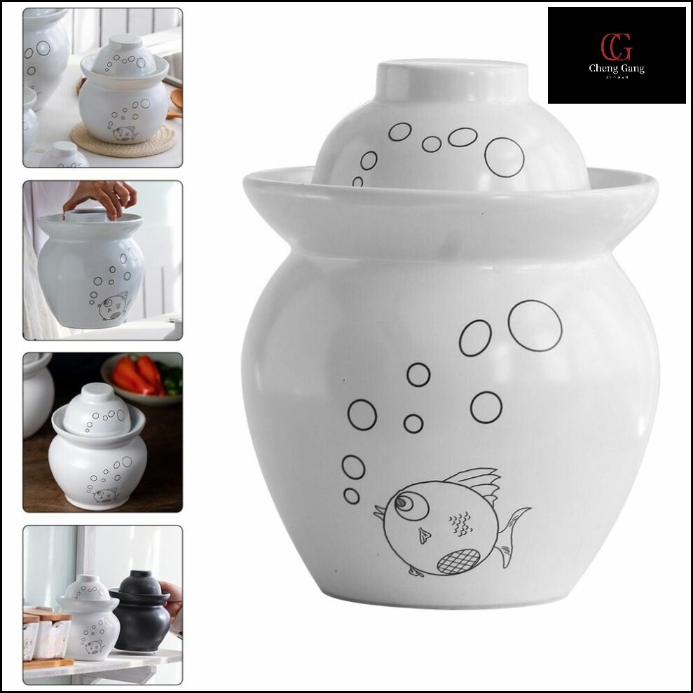 Кадка для засолки, Керамикаупаковка весом 1,2 кг, высота 16,4 см, диаметр 12,2 см, внутренний диаметр 5,8 см