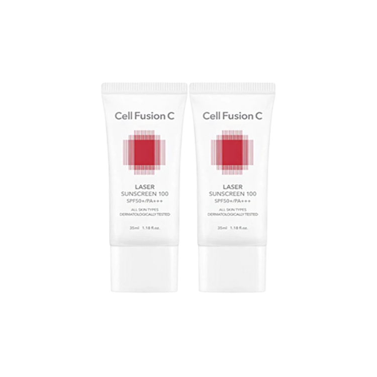 Увлажняющий солнцезащитный крем SPF50+ унисекс Cell Fusion C Laser Sunscreen 100 35ml*2