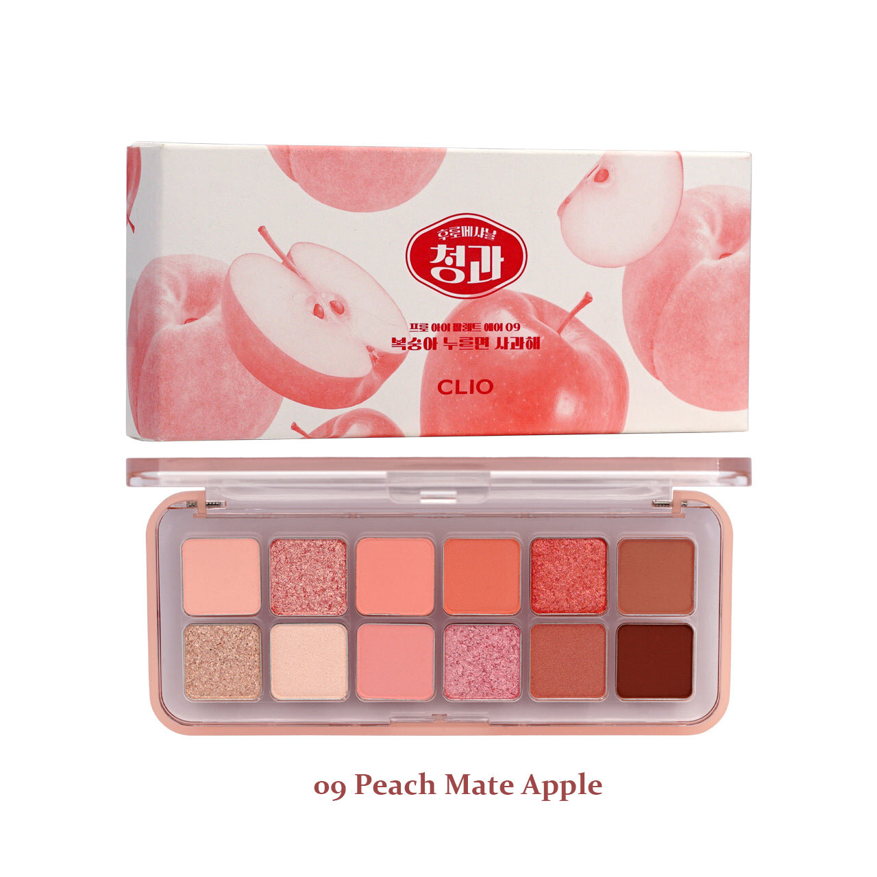 CLIO Палетка теней для век (09 Peach Mate Apple) Pro Eye Palette Air, Корейская косметика