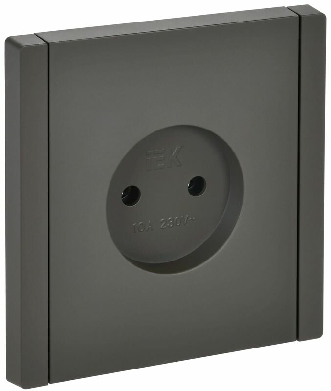 Розетка 1-м СП FORTE&PIANO FP318 10А без заземл. без защ. шторок винт. крепл. сер. IEK FP-R10-10-K03