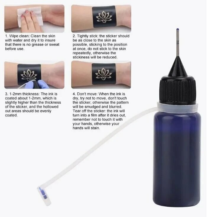 Тату-гель с хной для нанесения временных татуировок