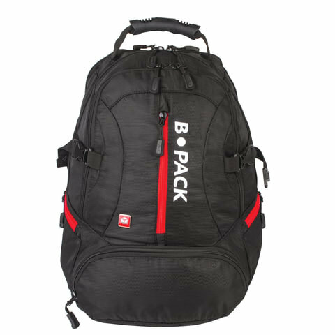 Рюкзак универсальный B-PACK с отделом для ноутбука, увеличенный объем, черный, 46х32х26 см (226949)
