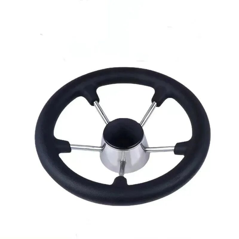 Штурвал для лодки 29.5 см Чёрный металл V, EVA, фитинг топливный лодочный