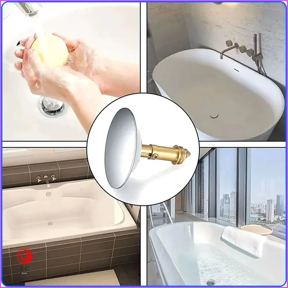 Пробка для умывальника Клик-Клак, донный клапан, из латуни и нержавеющей стали