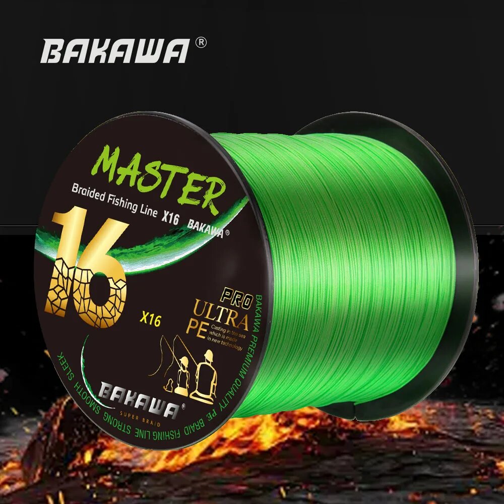 Леска плетеная BAKAWA Master X16 Green 500м