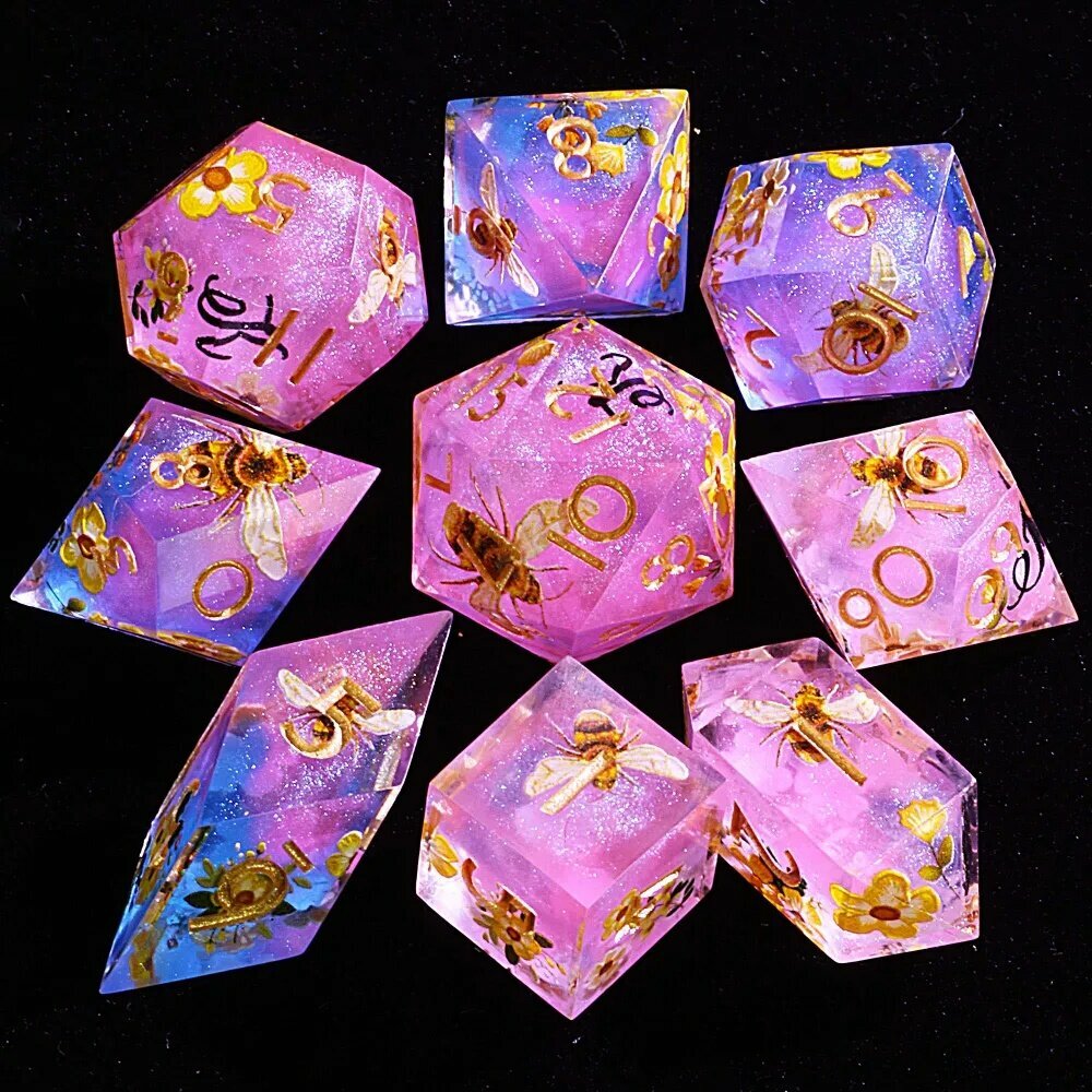 Наборы из 9 полиэдрических костей DnD: Медовая Греза Sets of Dice Dungeons & Dragons RPG