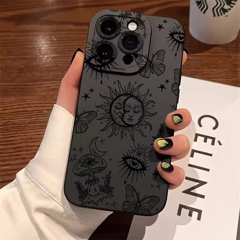 Чехол Poco F7 Pro, матовый, с принтом Moon Sun