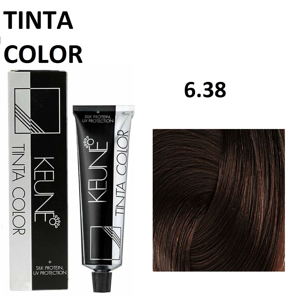 Keune Tinta Color 6.38 Перманентный краситель - Стойка краска для волос Темно Каштановый Блонд 60 мл