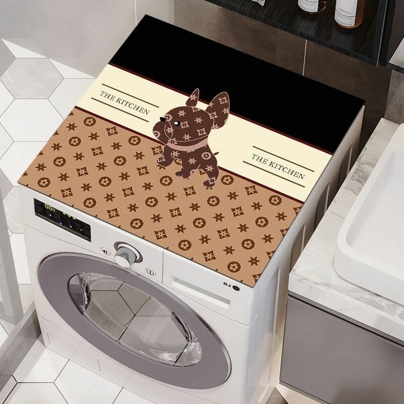 Роскошный кожаный коврик для прикроватной тумбочки, моющийся противоскользящий коврик для холодильника, пылезащитный чехол для стиральной машины с фронтальной загрузкой, доступен для доставки.