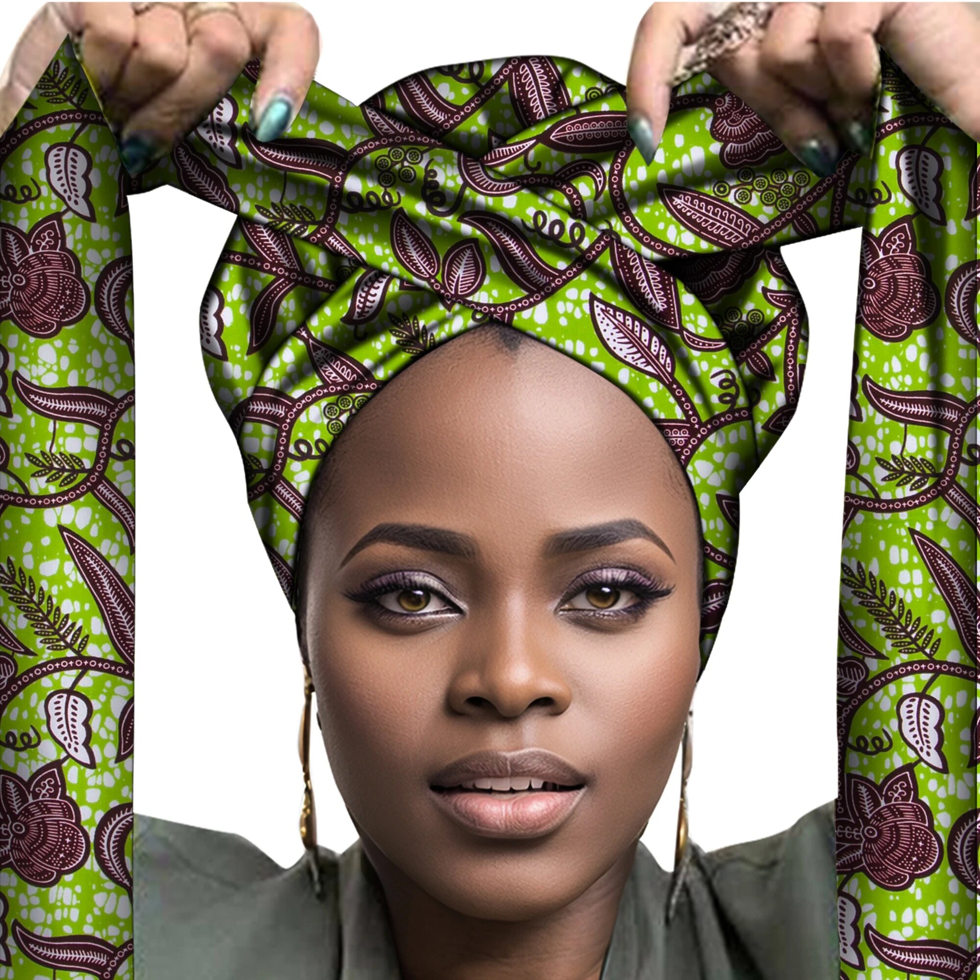 Женский африканский тюрбан из хлопка BintaRealWax 24fs1598