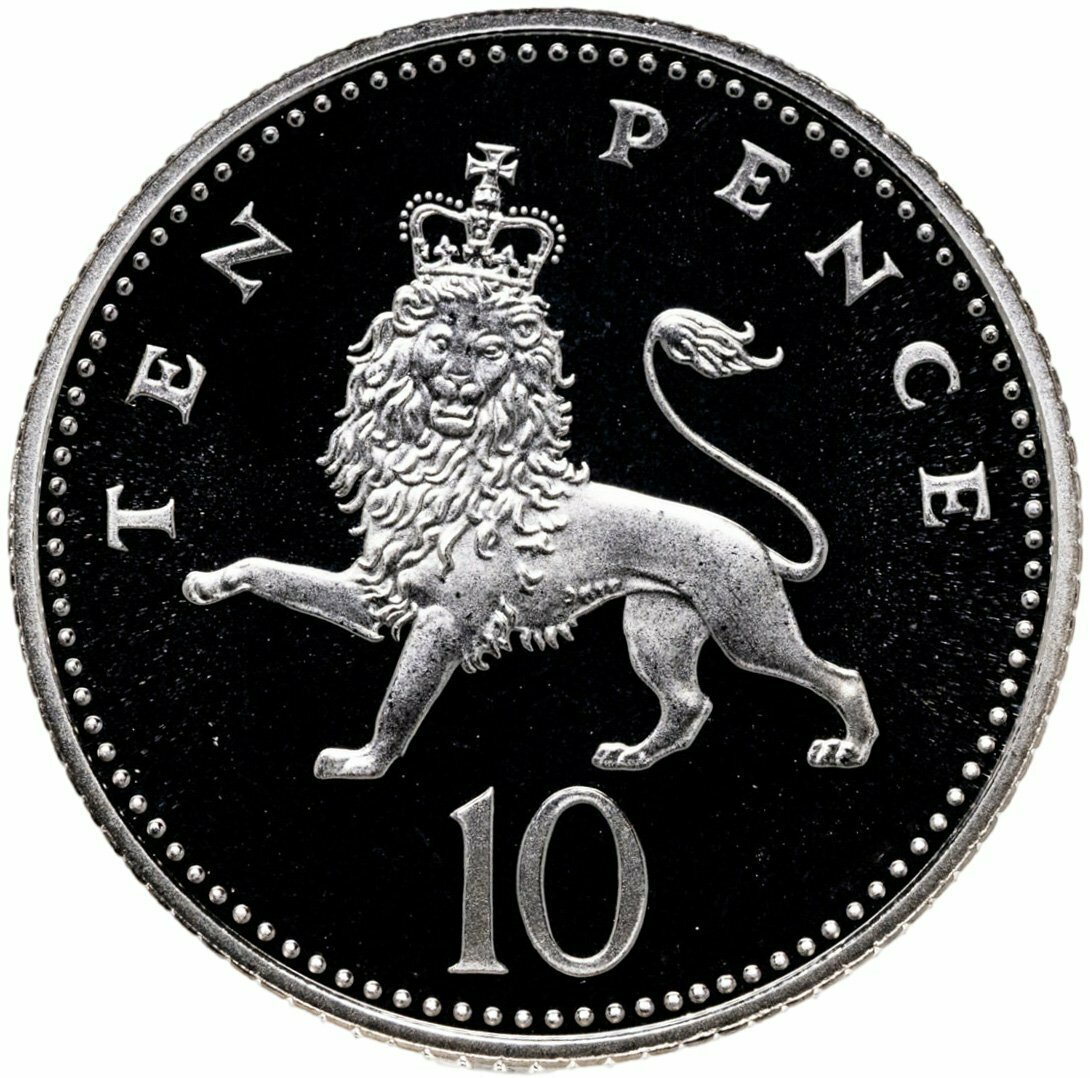 Великобритания 10 пенсов pence 1999, Мельхиор медь-никель 925, в сохранности Proof