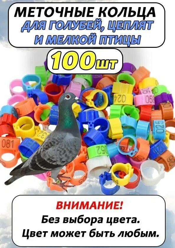 Нумерационные кольца 8 мм для птицеводства, 100 шт, для учета поголовья голубей и птицы