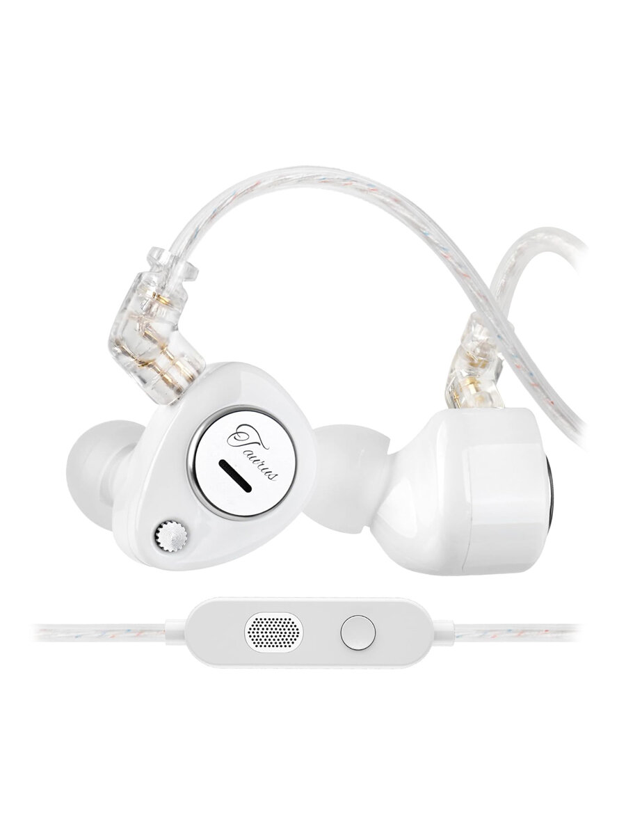 KZ Taurus с микрофоном, белый, проводные наушники