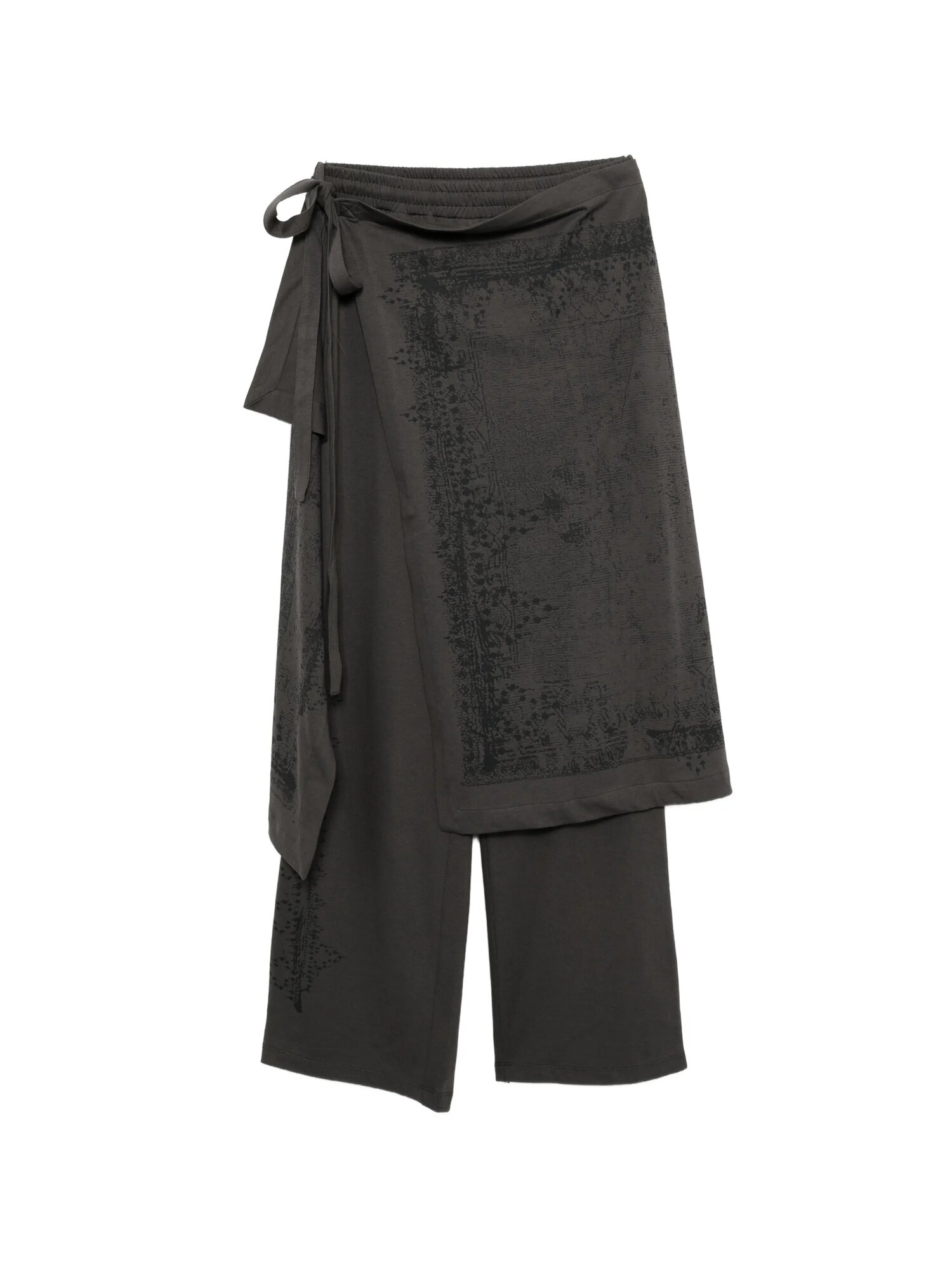 Брюки HYEIN SEO Wrap-panel distressed-print trousers