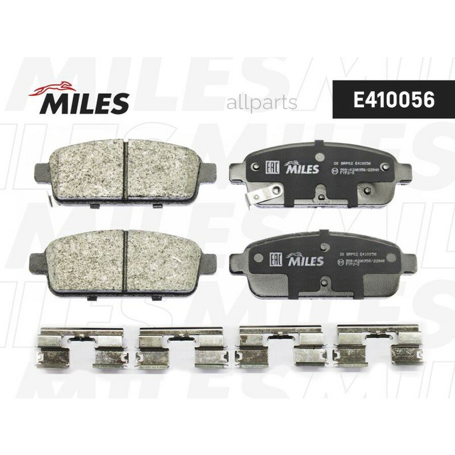 MILES E410056 Колодки тормозные CHEVROLET CRUZE 09-/ORLANDO/OPEL ASTRA J 10- зад. LowMetallic