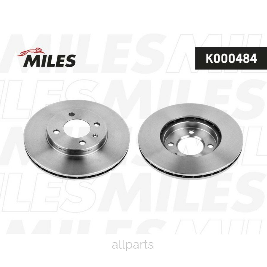 MILES K000484 Диск тормозной VOLKSWAGEN GOLF2/3/PASSAT/POLO/VENTO 81>01 передний вент.