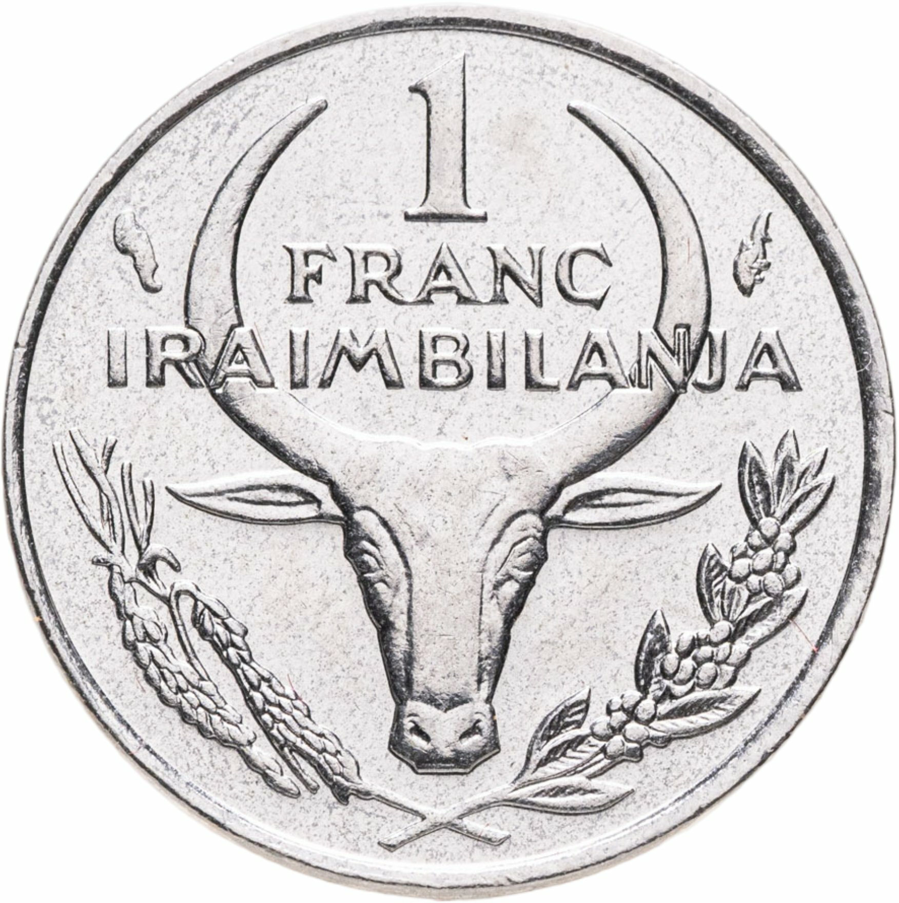 Мадагаскар 1 франка francs 1988, Сталь, в сохранности UNC