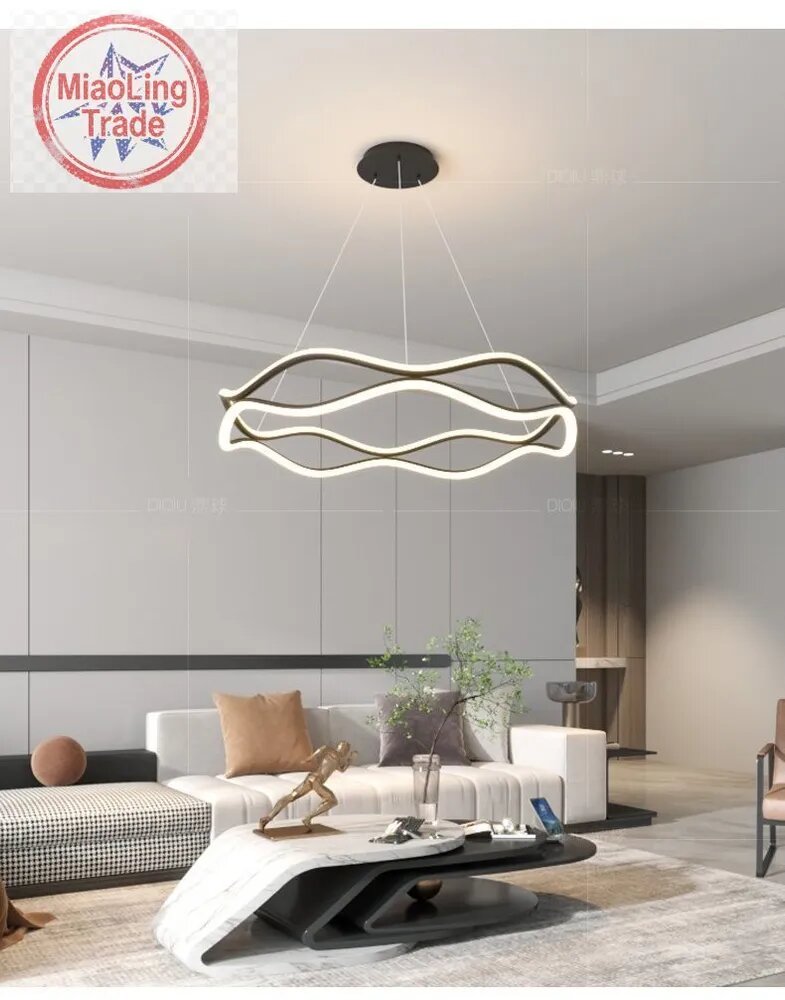 Потолочный светильник LED 80 Вт Cassina, современный стиль, для гостиной/кухни, черный