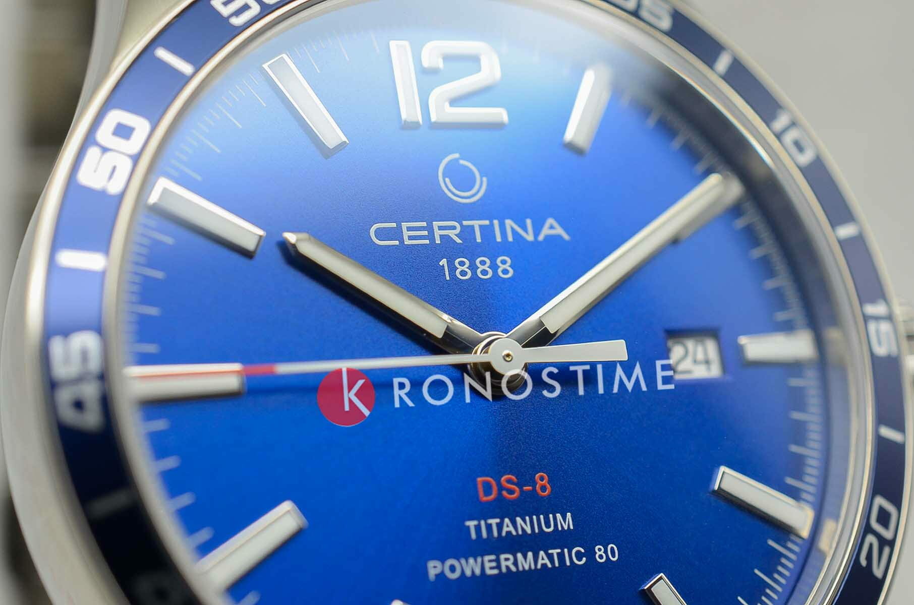 Наручные часы Certina DS-8, серебристый/синий — фото 1