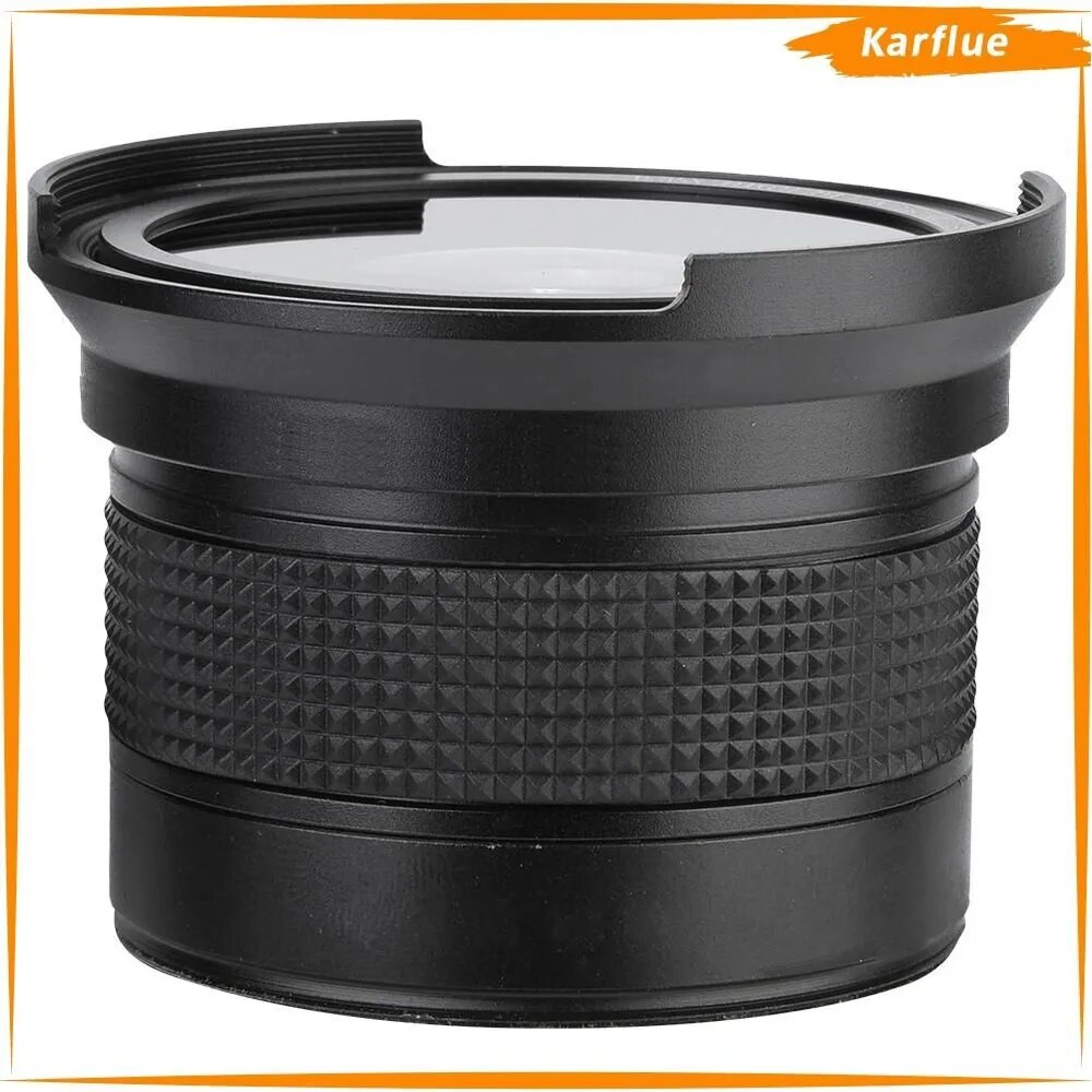 Объектив Karflue 0.36X High Definition Fisheye Lens для фотокамеры, черный металлический корпус — фото 1
