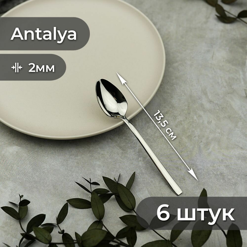 Набор чайных ложек Antalya 13,5 см, 6 шт