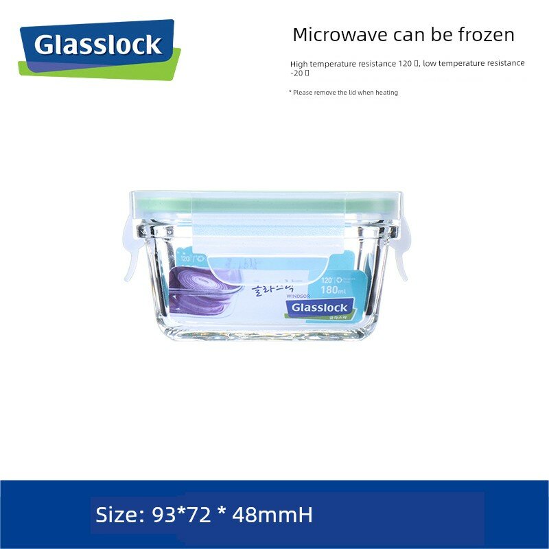 Стеклянная прямоугольная миска Glasslock для детского питания, 180 мл, без BPA, компактная
