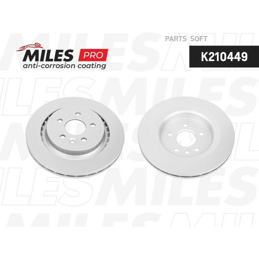 MILES K210449 Диск тормозной VOLVO S60 10-/S80 06-/V70 07-/XC70 07- задний вент. D=302мм. ()