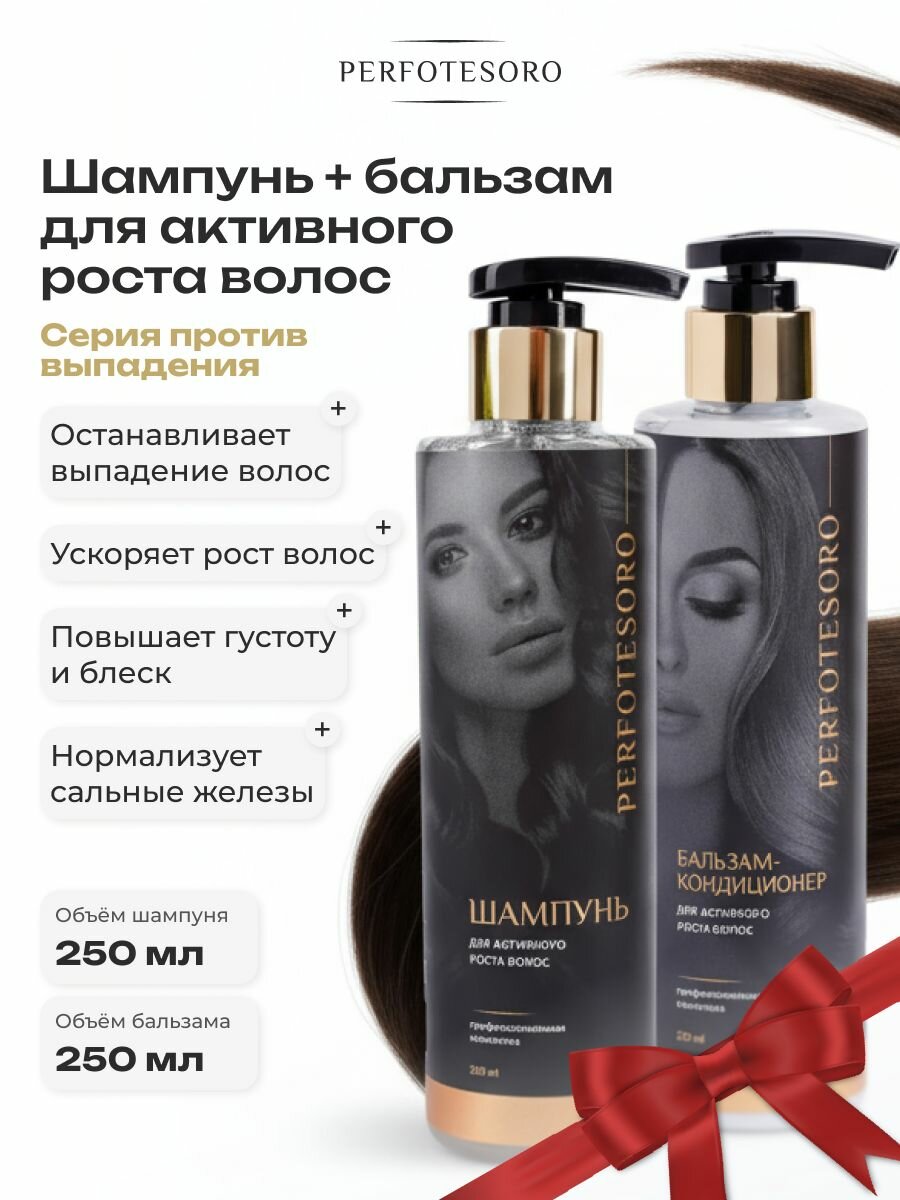 Набор для комплексного ухода за волосами Perfotesoro 2 в 1 шампунь и бальзам с комплексом Bioex Capilar