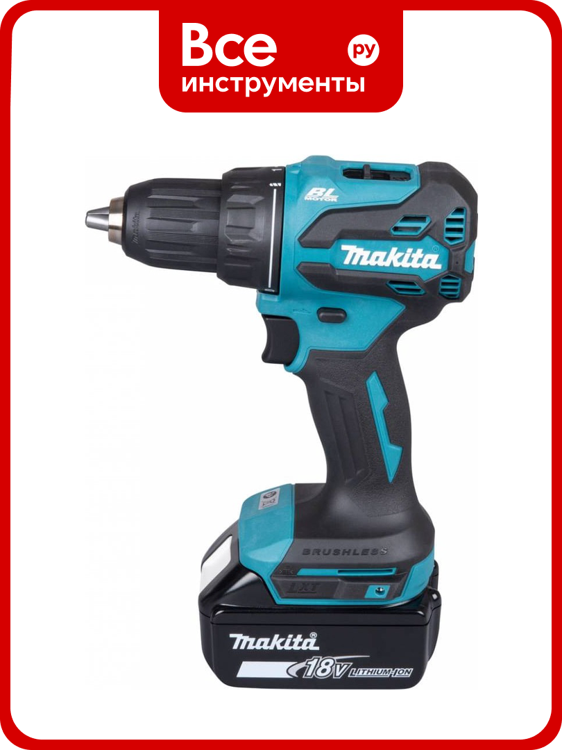Дрель-шуруповерт аккумуляторная Makita LXT 18В BL XPT , 13мм, 50/27Нм DDF490Z