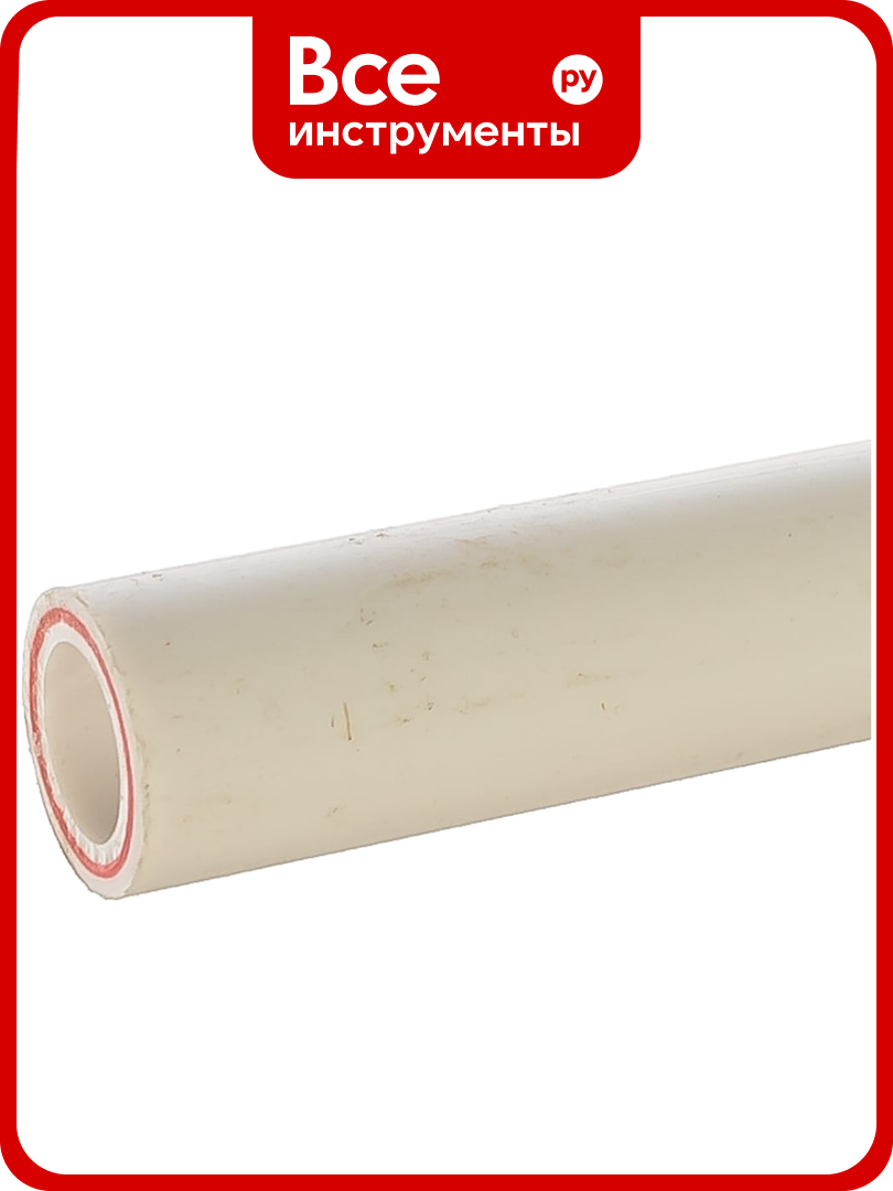 Армированная стекловолокном, PRO, труба PRO AQUA PP-R RUBIS SDR 6 Белая d-20 мм, 2 м PA37208P, питьевой воды